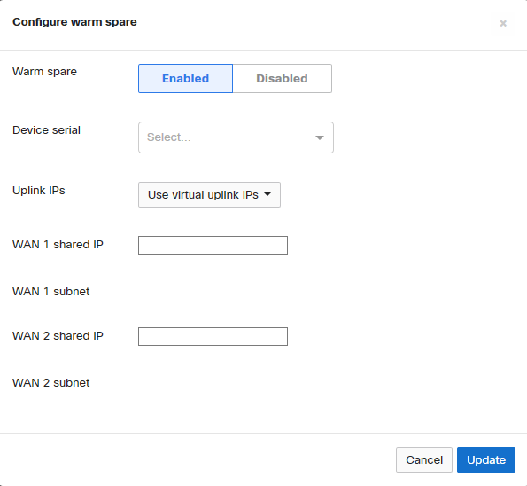 Solved: Cisco Meraki MX84 Warm Spare - The Meraki Community