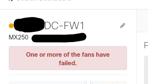 Capture Alert on Dashboard for Meraki Fan Failure on MX Device - The ...
