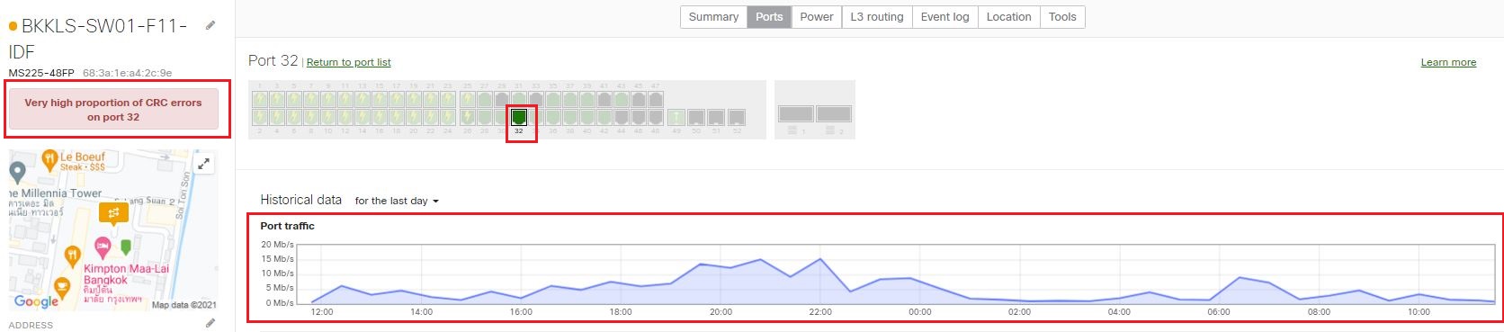 How to clear alert "Very high proportion of CRC errors" - The Meraki Community