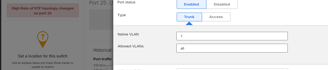 High Rate of STP topology changes on port - The Meraki Community