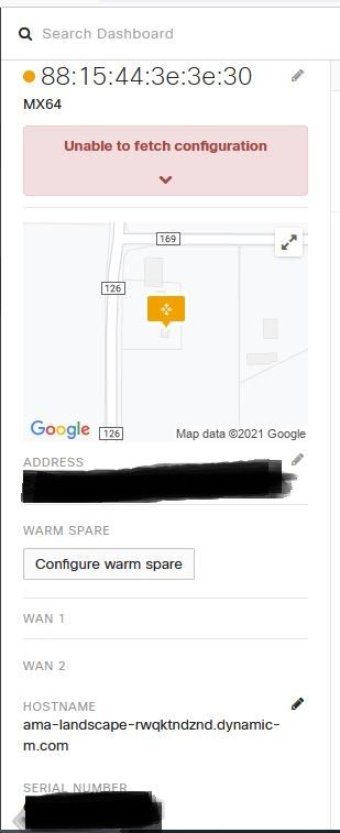 Re: Meraki MX64 Base MAC address Different Than The Dashboard - The ...