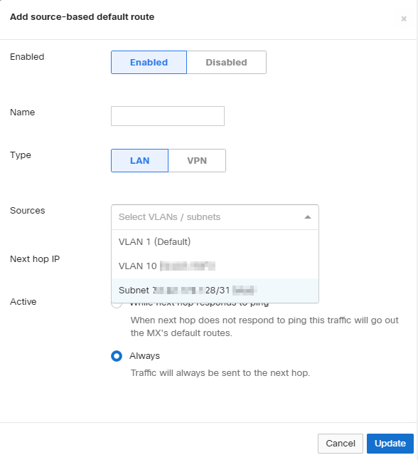 Solved: Route Specific Traffic over VPN - The Meraki Community