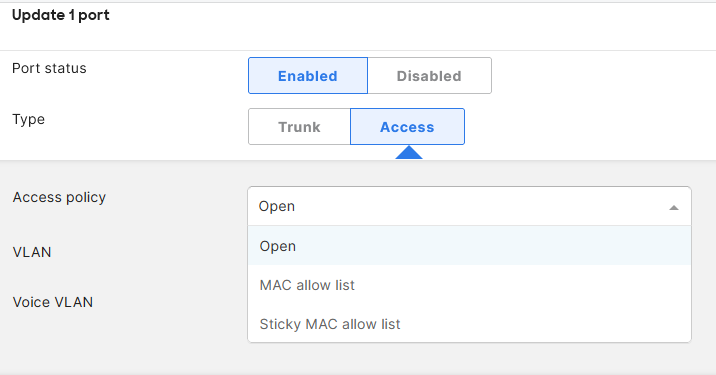 Solved: How to bind MAC to switch port - The Meraki Community