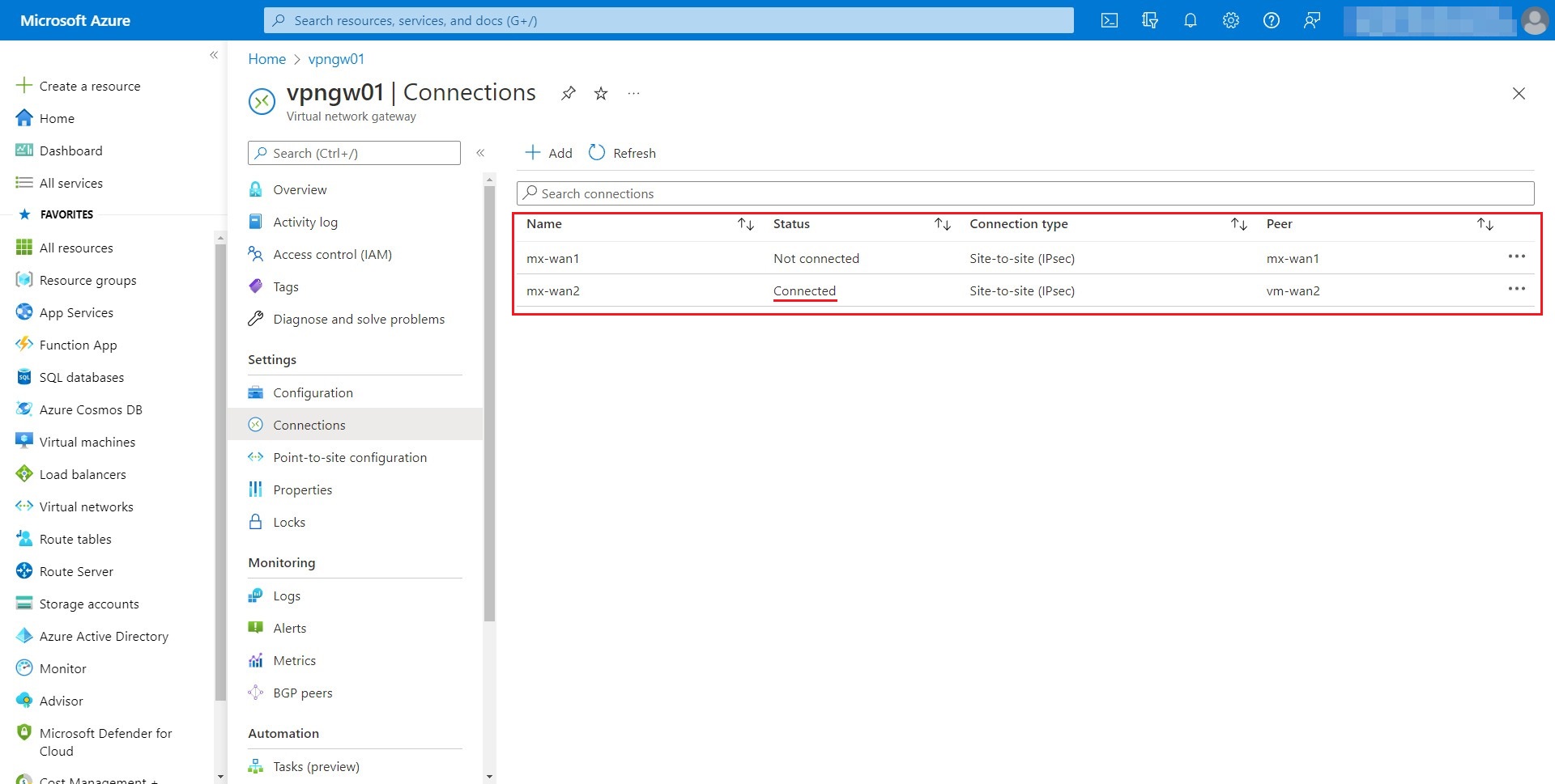 Solved: Meraki MX-250 HA pair and Azure VPN Gateways IPSEC failover ...