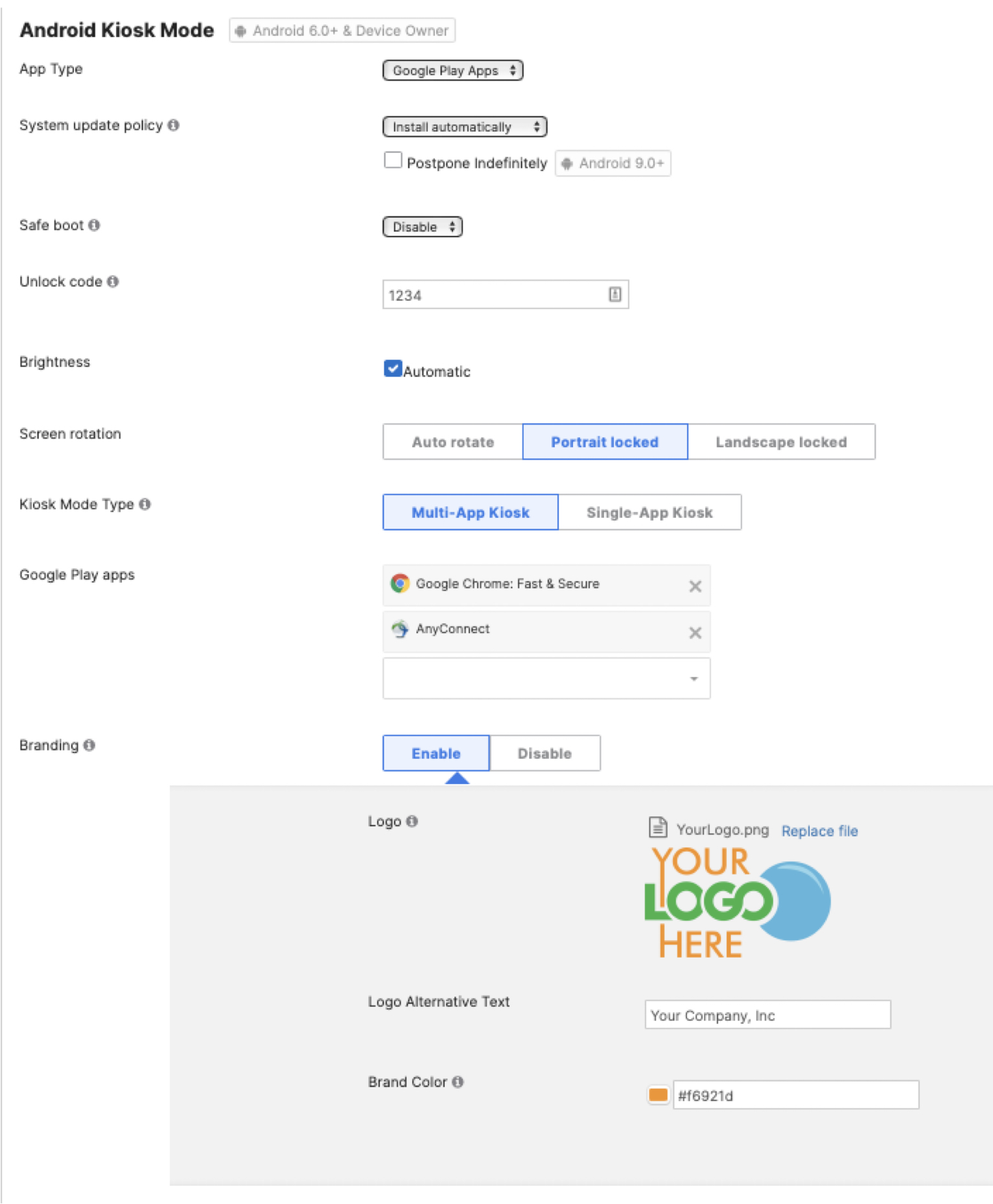Meraki Systems Manager Android Kiosk Mode updates - brightness/screen ...