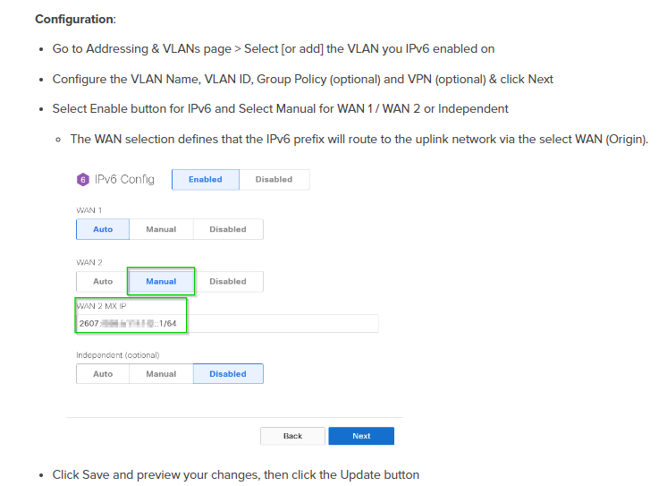 Solved: IP V4, and V6 on my WAN1 !!!????? - The Meraki Community
