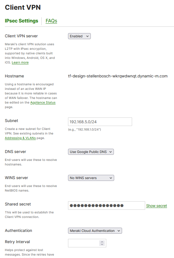 VPN client to access NAS drive on local VLAN - The Meraki Community