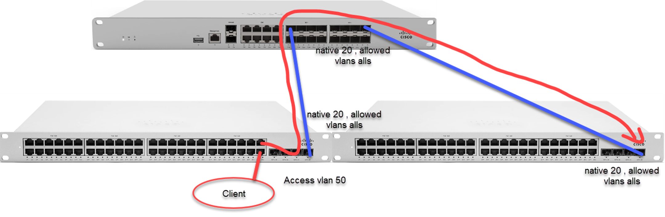 Solved: Allowed vlans : all is different on smaller MX vs larger MX ...