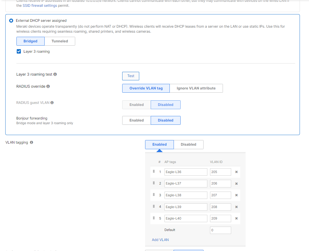 Layer 3 Roaming - Radius DOT1X - The Meraki Community