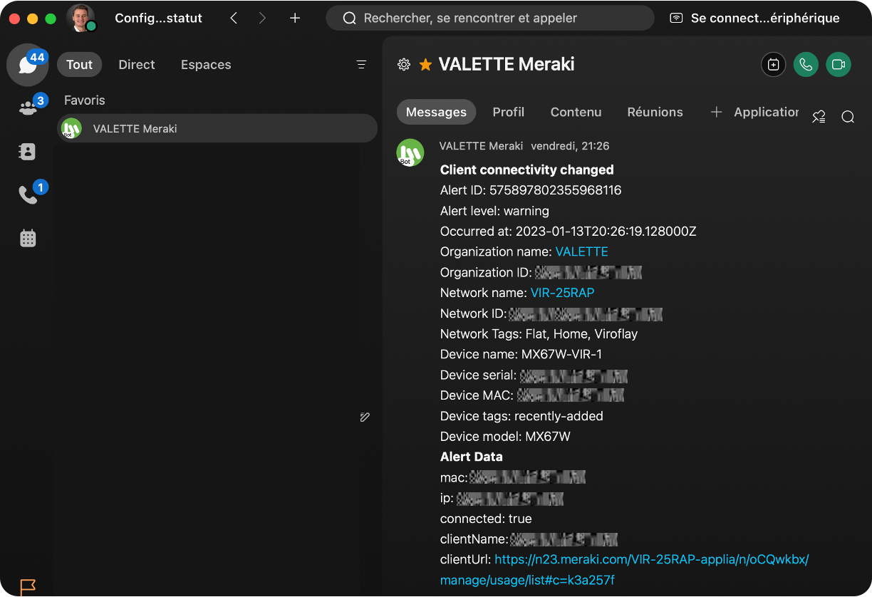 Sending alerts to Webex directly from the Meraki Dashboard ? - The ...