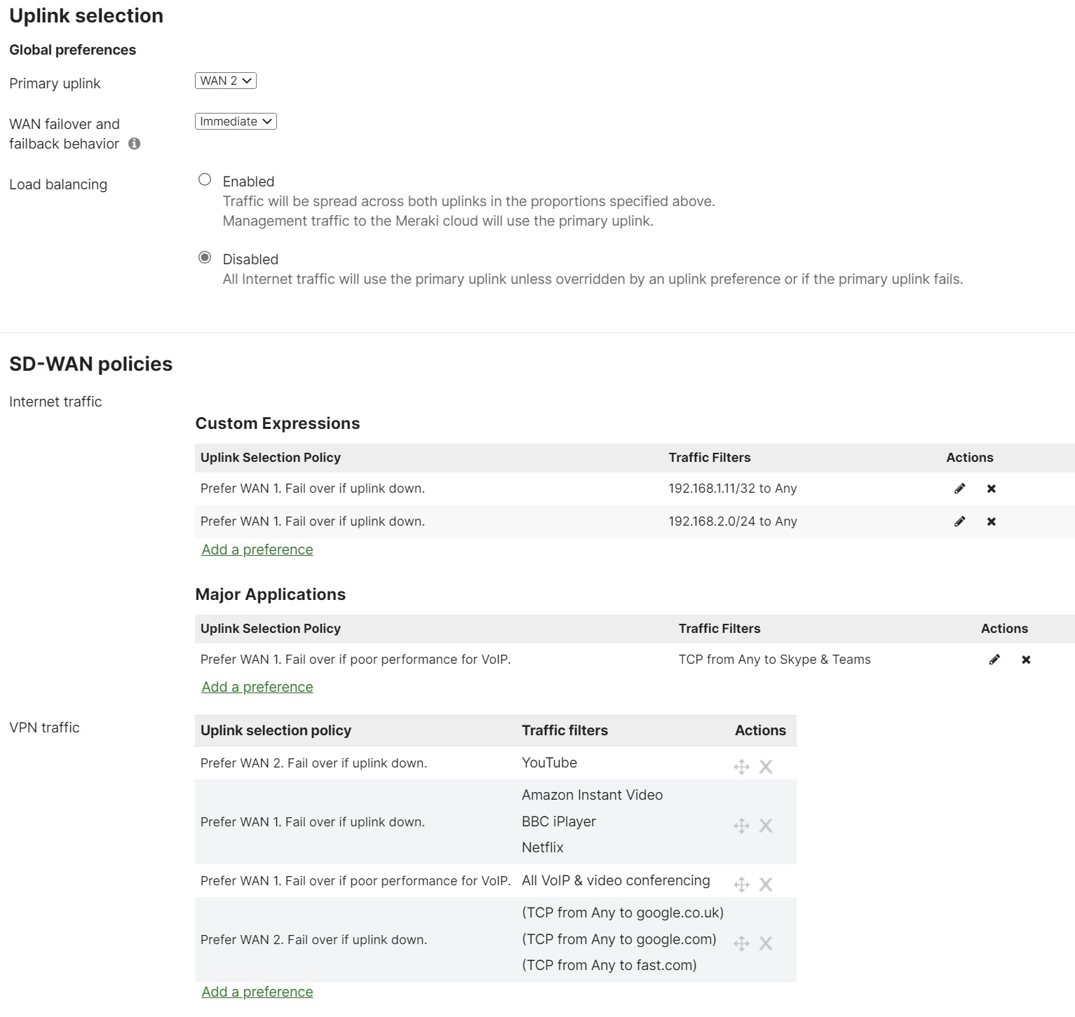 Solved: Uplink selection policy - Prefer WAN1 for Netflix - The Meraki ...