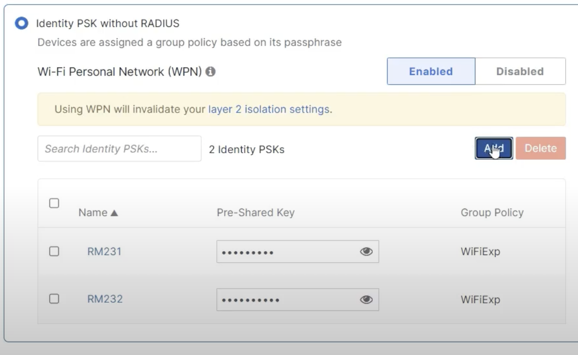 Deploying WPN on a Cisco Meraki MR Access Point Wireless Network