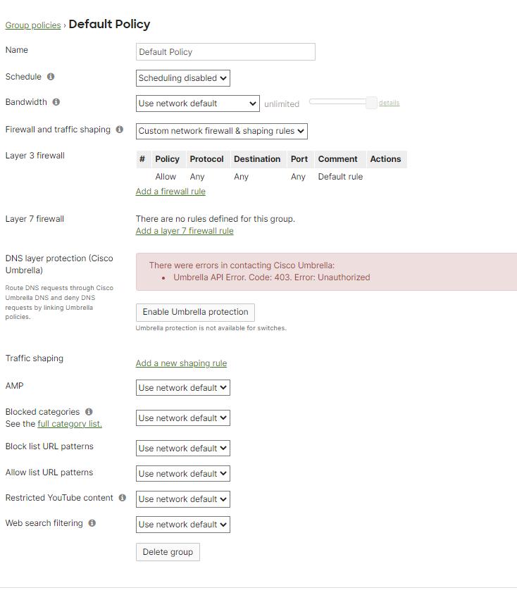 Solved: Meraki MX68W integration with Cisco Umbrella - The Meraki Community