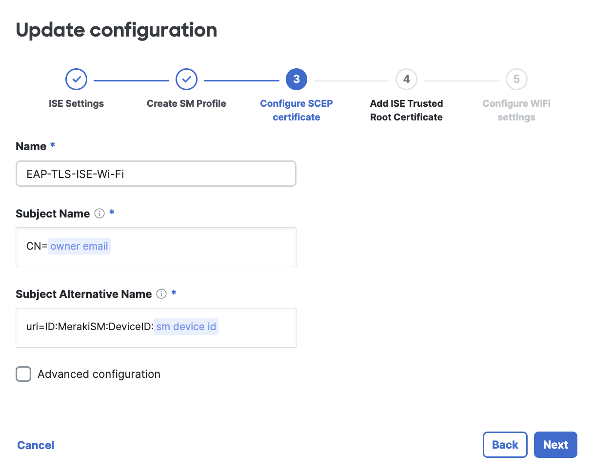 SM: Cisco ISE 3.1+ device tracking via EAP-TLS Wi-Fi certs & macOS 13 ...