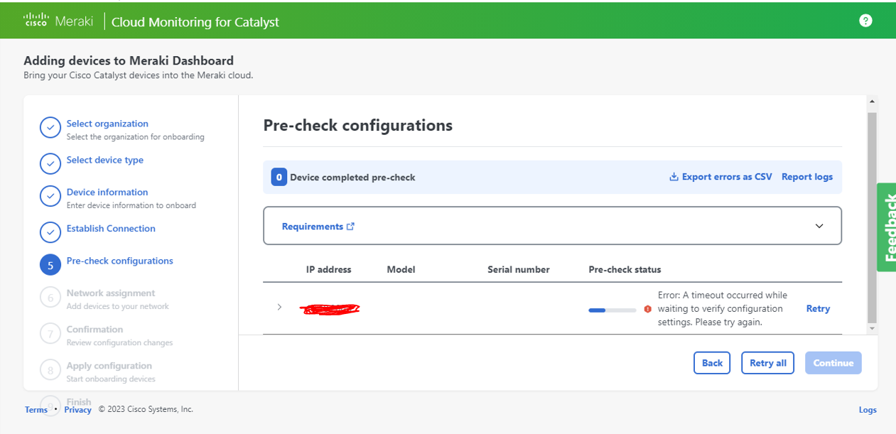 Cloud Monitoring for Catalyst Onboarding - The Meraki Community