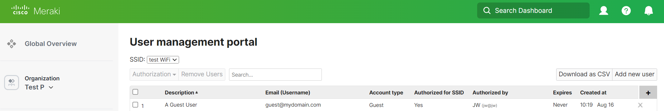 Sign On Splash With Meraki Cloud Authentication Option User Limit