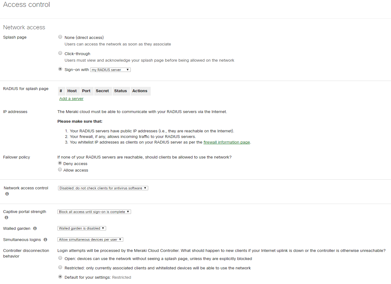 Solved: MX65W Can I configure Splash Page for mac-address control ...