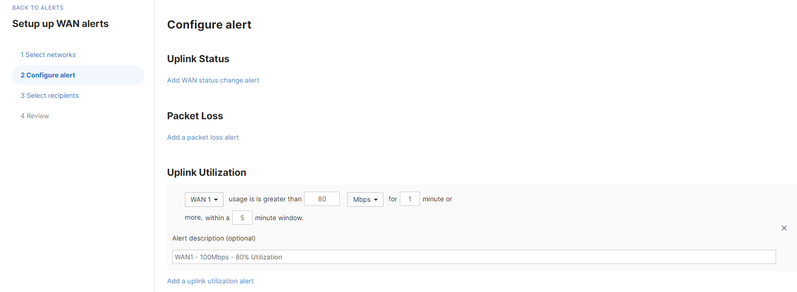 Create Alert When Traffic Wan Port Meraki Mx Reach 80 From The Bandwidth The Meraki Community