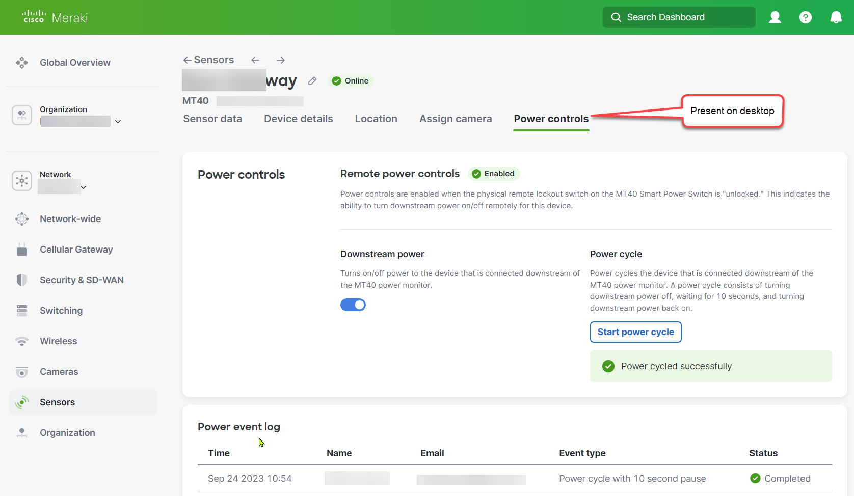 Solved: Power Controls Missing from MT40... - The Meraki Community