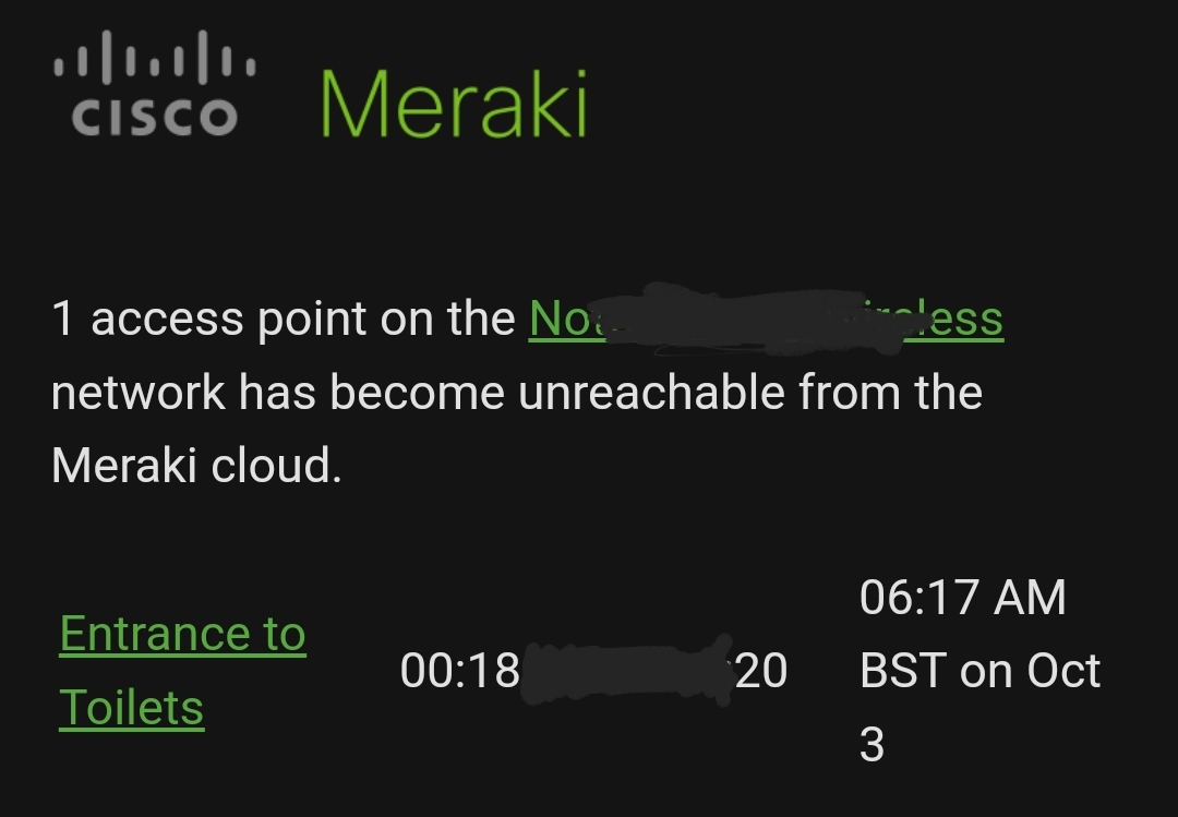 AP Down Alerts - The Meraki Community