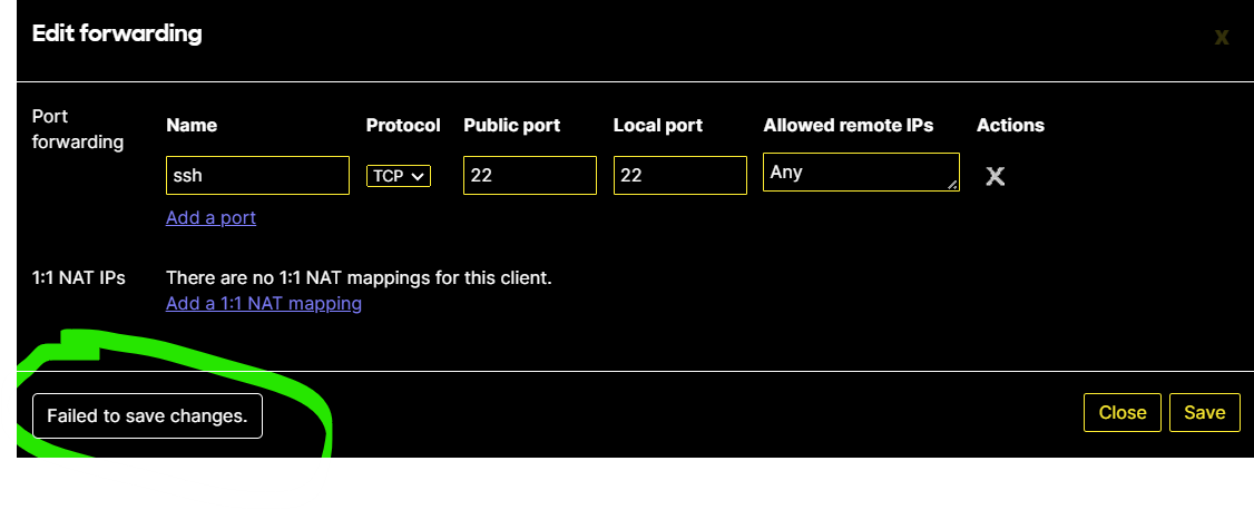 Port Forwarding 22 To A Raspberry Pi Worked But Now Says Failed To