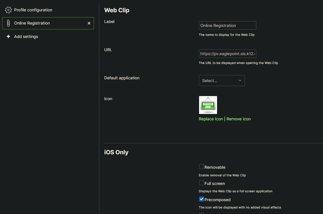 Webclip profile won't install - The Meraki Community