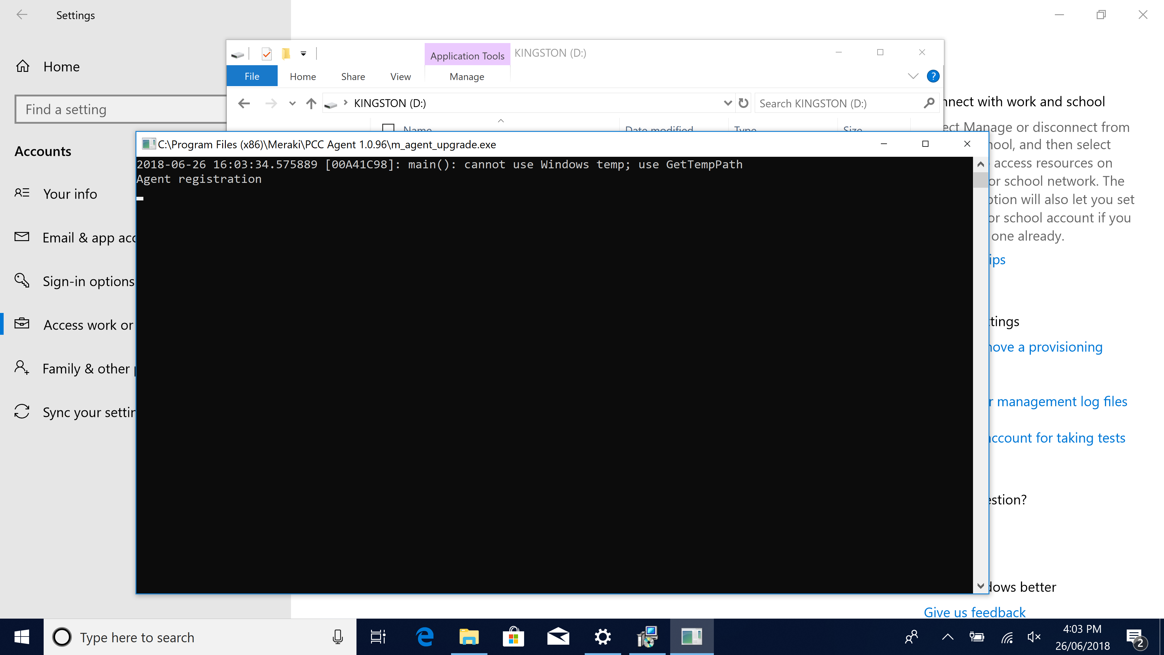 Solved: Agent Install error Windows 10 - The Meraki Community