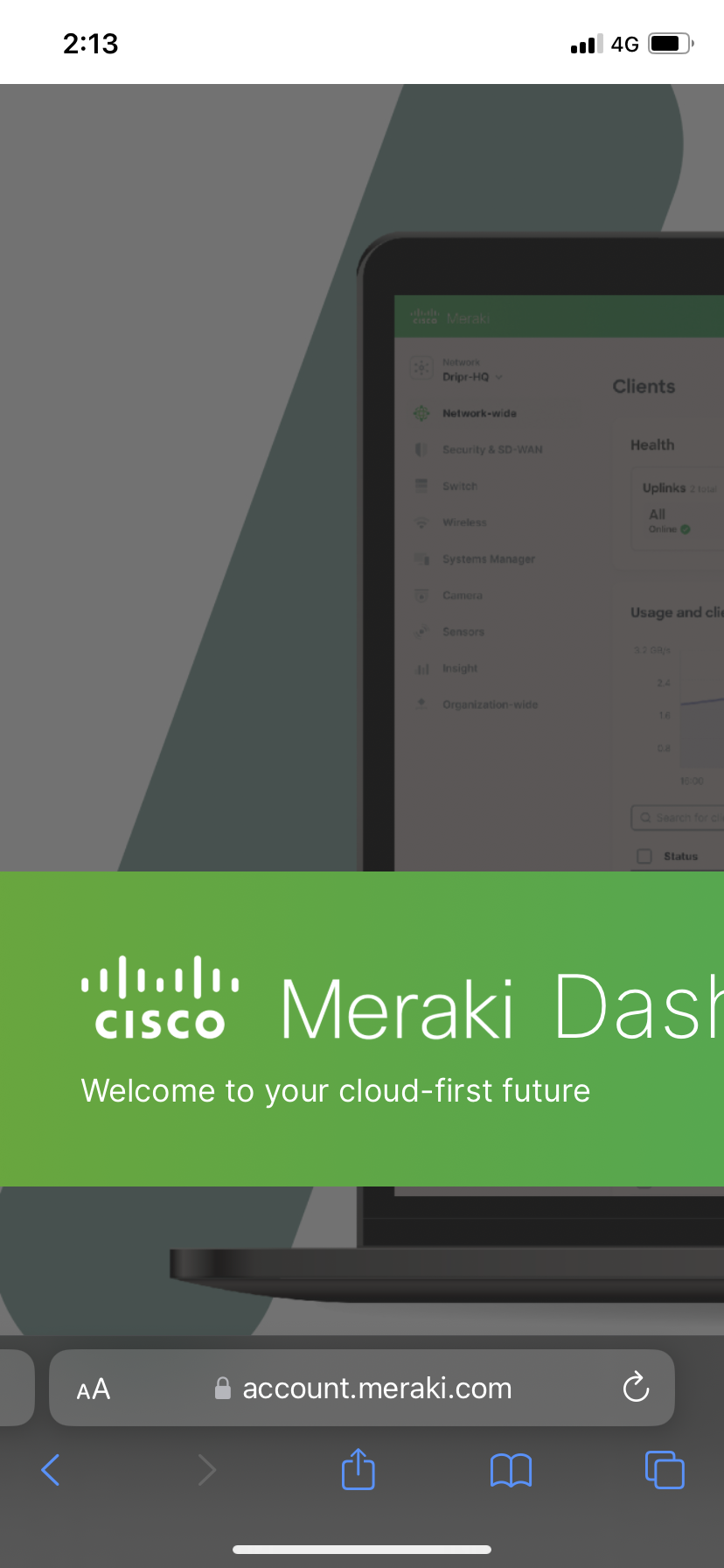 Re: New login window - The Meraki Community
