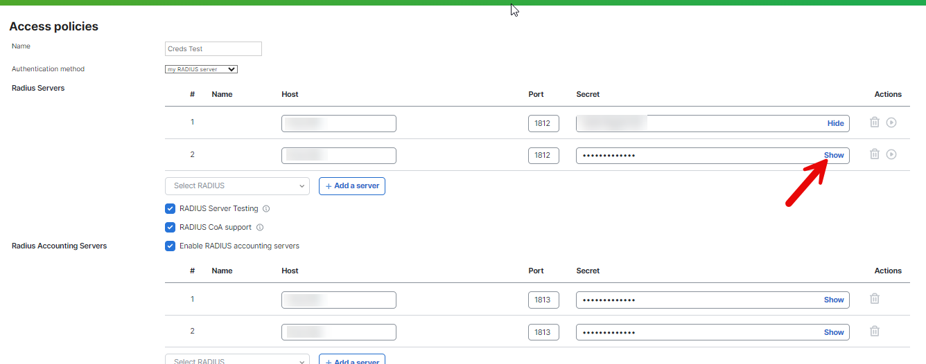 Solved: RADIUS Server secret is not correct when adding via API - The ...