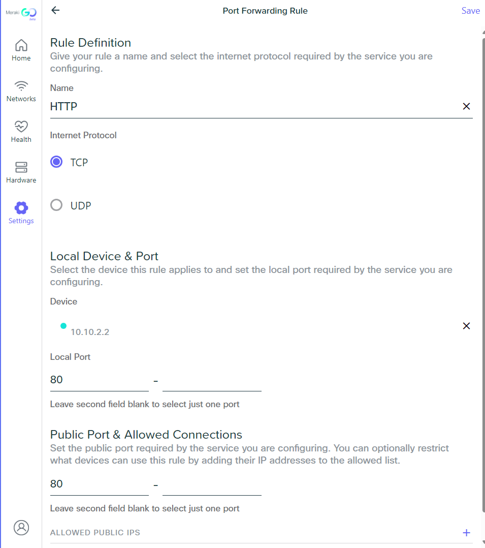 Go Mx50 Port Forwarding Issues The Meraki Community