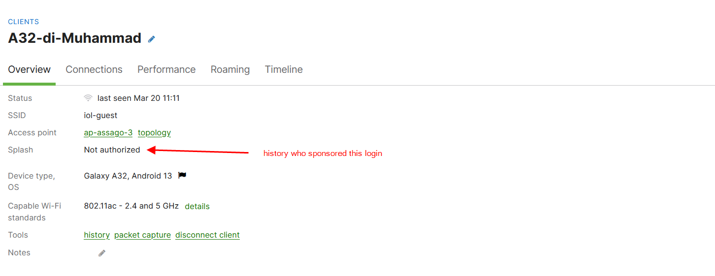 Meraki splash portal history logs sponsored login - The Meraki Community