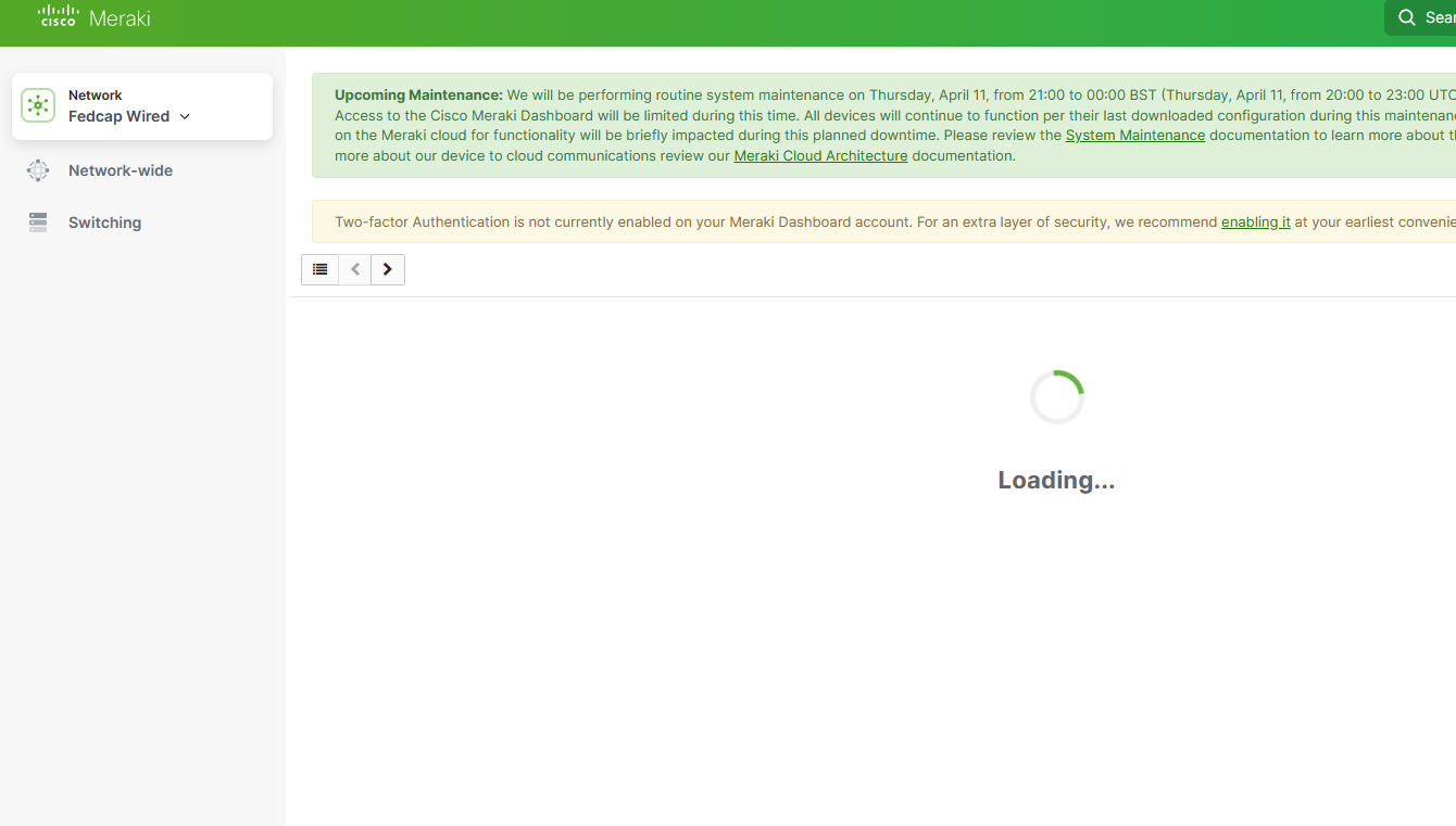 Unable To Load Dhcp Server Page Never Loads The Meraki Community