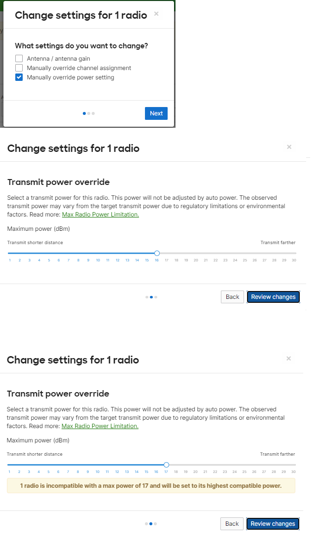 Solved: Radio transmit power were not increased as setting. - The ...