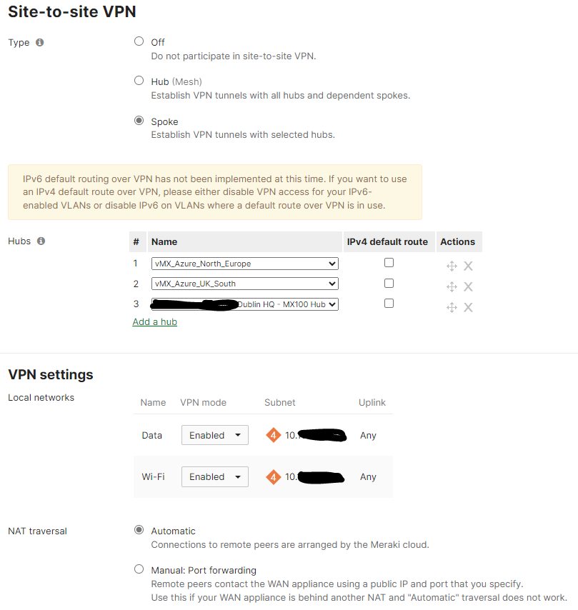 MX100 Hub migration to vMX's in Azure - The Meraki Community
