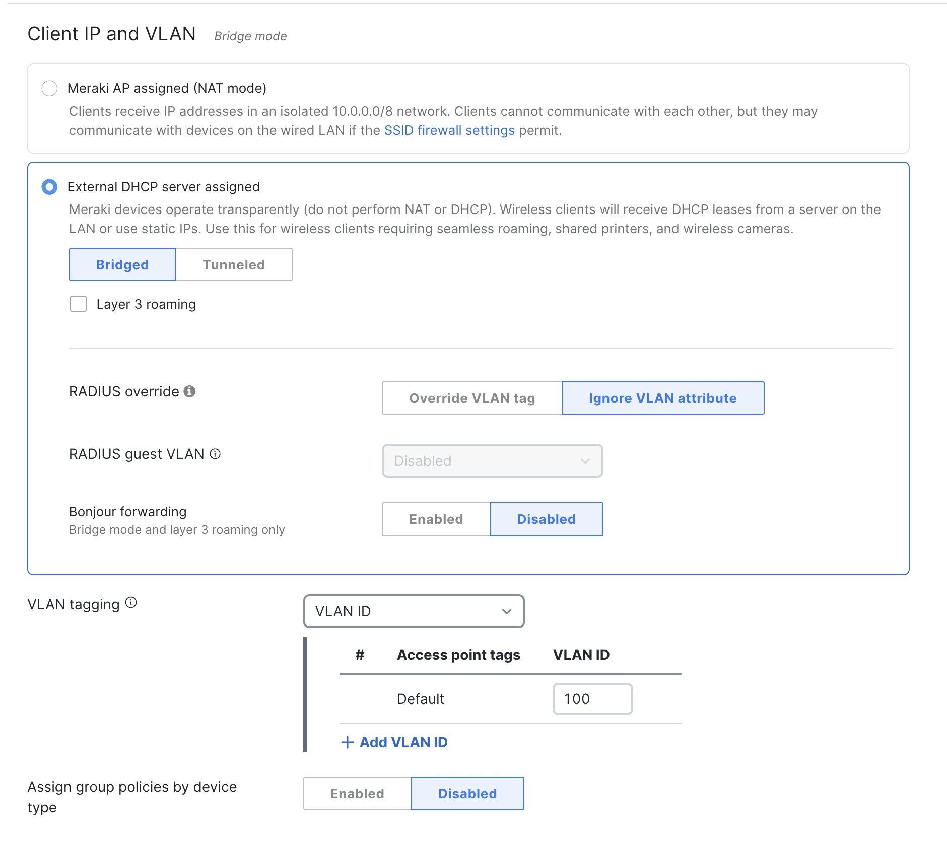 Solved: VLAN trunk on AP - The Meraki Community