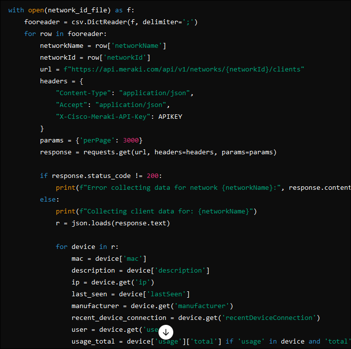 Python Report fo Users- HELP! - The Meraki Community