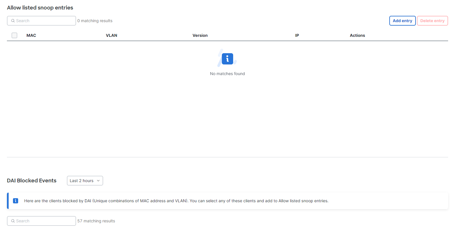 Solved: DAI Snooping entries & events via API ? - The Meraki Community