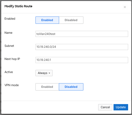Solved Mx Updating Static Route To A 24 Subnet To Make It A 23