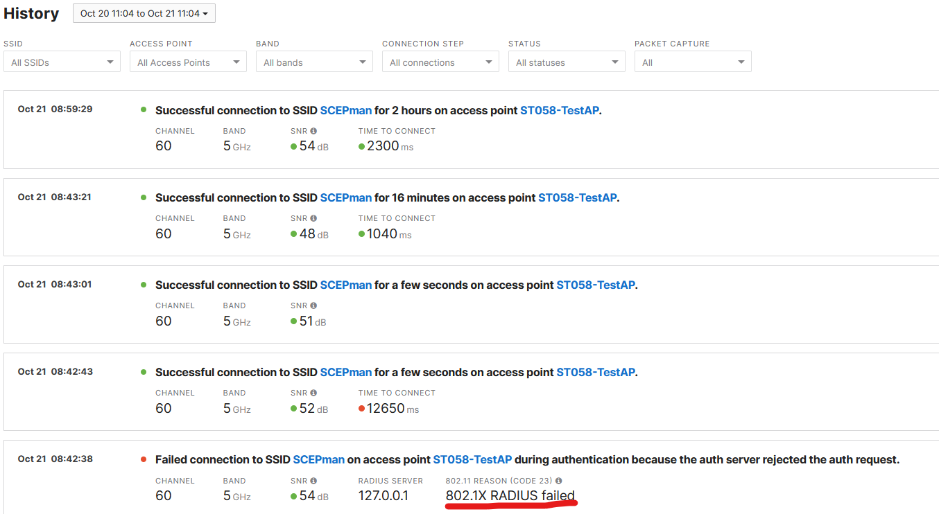 Radius Authentication Errors The Meraki Community