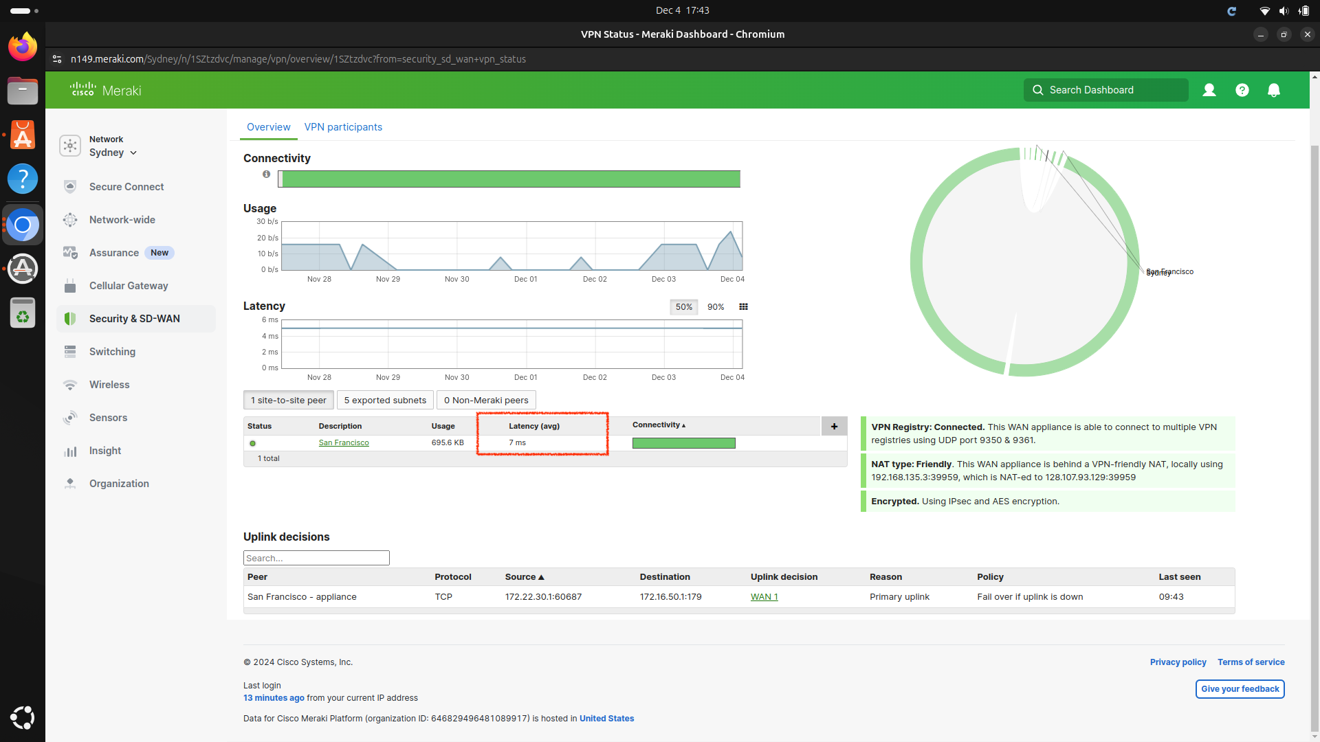 Solved: VPN Latency in via VPN Status but not via Dashboard API - The ...