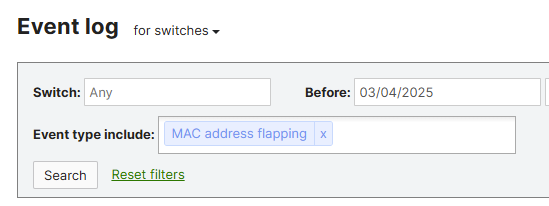 how to stop Mac address flap log on meraki switch logs - The Meraki ...
