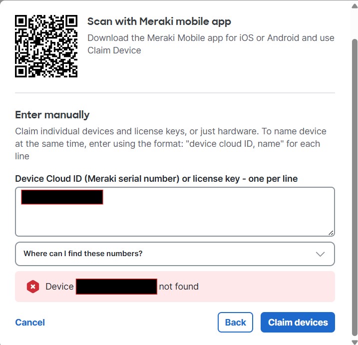 Can't claim MX device - The Meraki Community