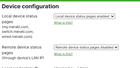 Solved: Restricting Access to local status page - The Meraki Community