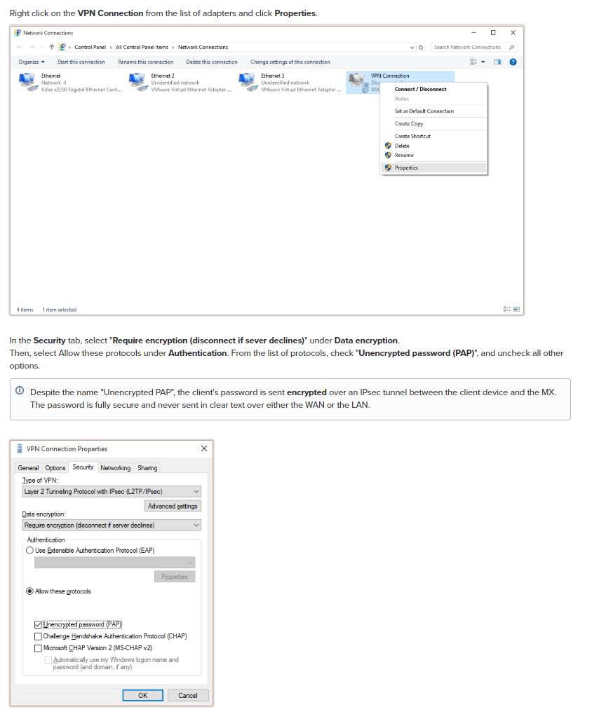 VPN Client Failed - The Meraki Community