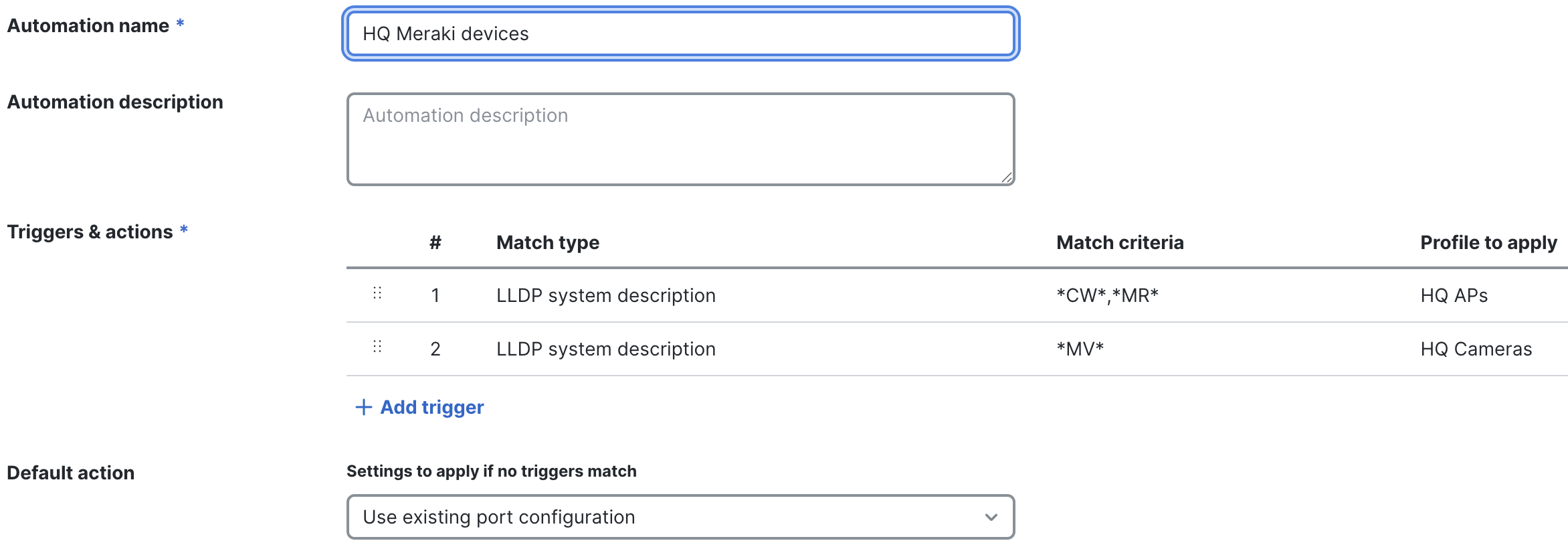 Solved: SmartPorts Automation Question - The Meraki Community