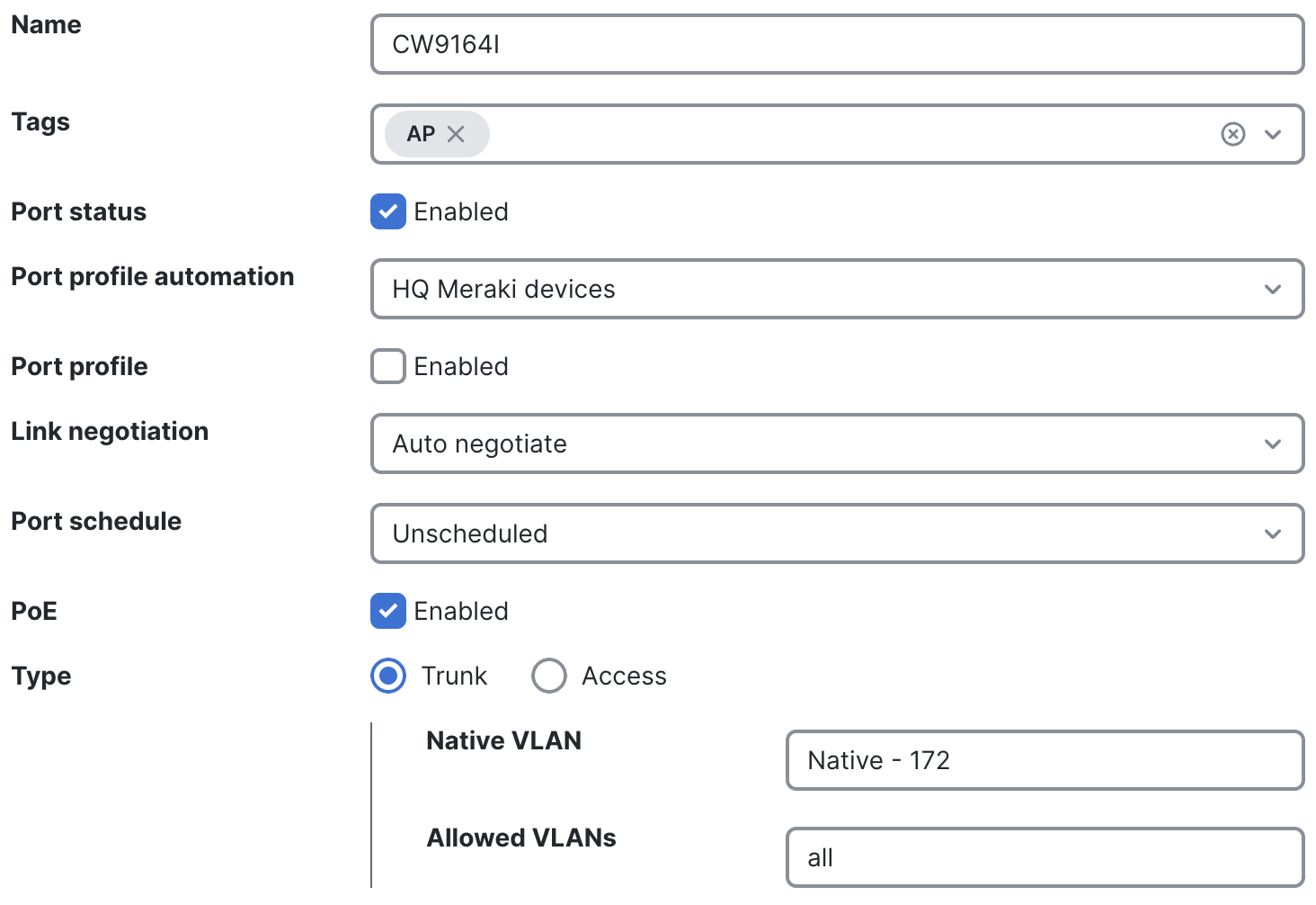 Solved: SmartPorts Automation Question - The Meraki Community