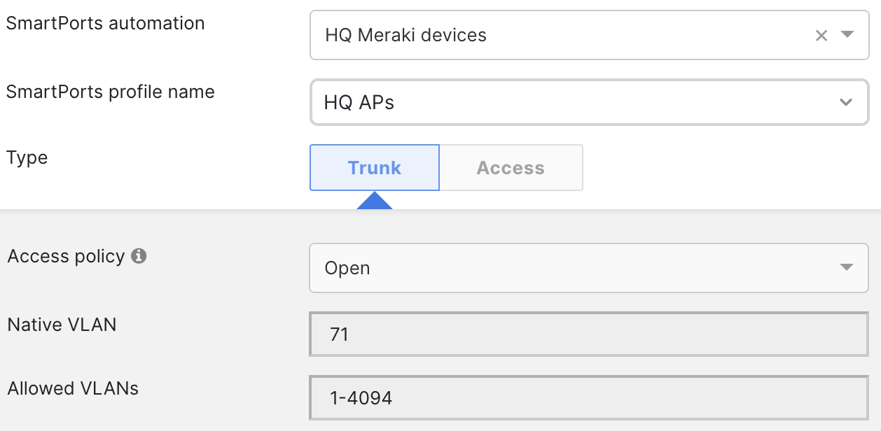 Solved: SmartPorts Automation Question - The Meraki Community