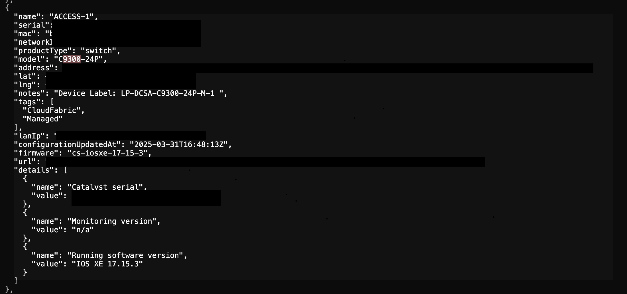 Solved: C9300L in API Device List - The Meraki Community