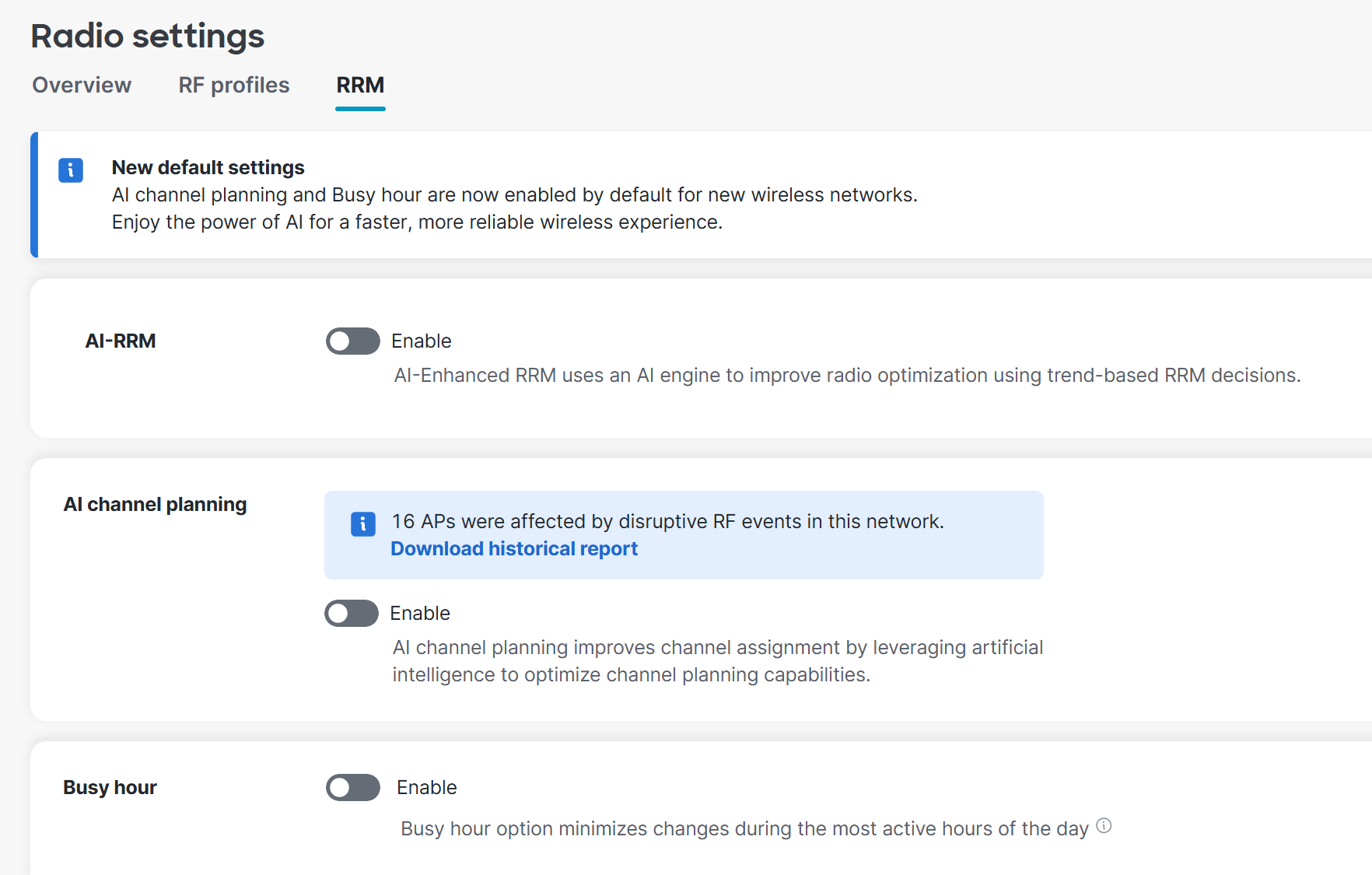 AI options in the Radio settings - The Meraki Community
