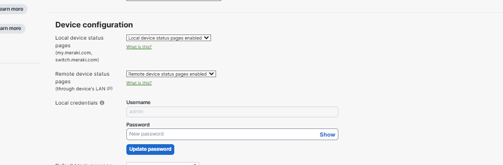 Managment port stack local page - The Meraki Community